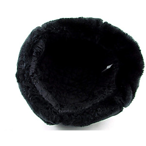 Hat Russian Soviet Army Black KGB * Fur Military Cossack Ushanka * Size L