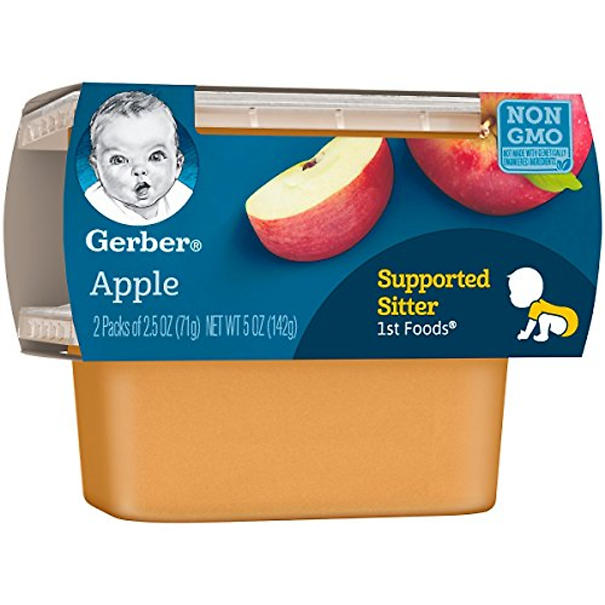 Gerber 1st Foods Apples, 2 oz Tubs, 2 Count (Pack of 8)
