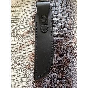 Custom Leather Right Hand Knife Sheath Fits Buck 124, Fixed Blade Knife Holder, Black