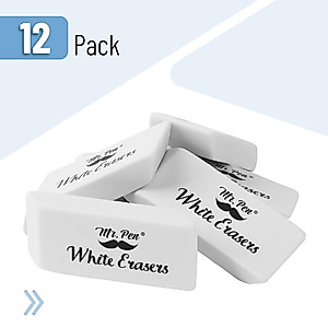 Mr. Pen- Erasers, Pencil Eraser, 12 Pack, White Erasers, Eraser, Erasers for Drawing, Eraser Pencil, Pencil Erasers, Erasers for Kids, Art Erasers for Drawing, Artist Eraser, White Eraser, Art Eraser