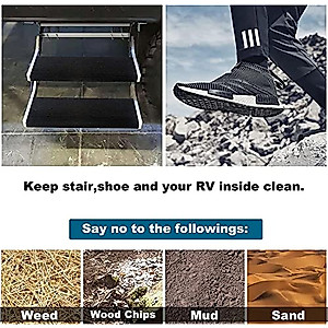 NEWFOM RV Step Rug Wraparound Radius Camper Stair Cover Trailer Step Carpet 18-23 Inch Wide RV Step Covers 2PCS (18" Width, 8-9" Depth 2pcs)