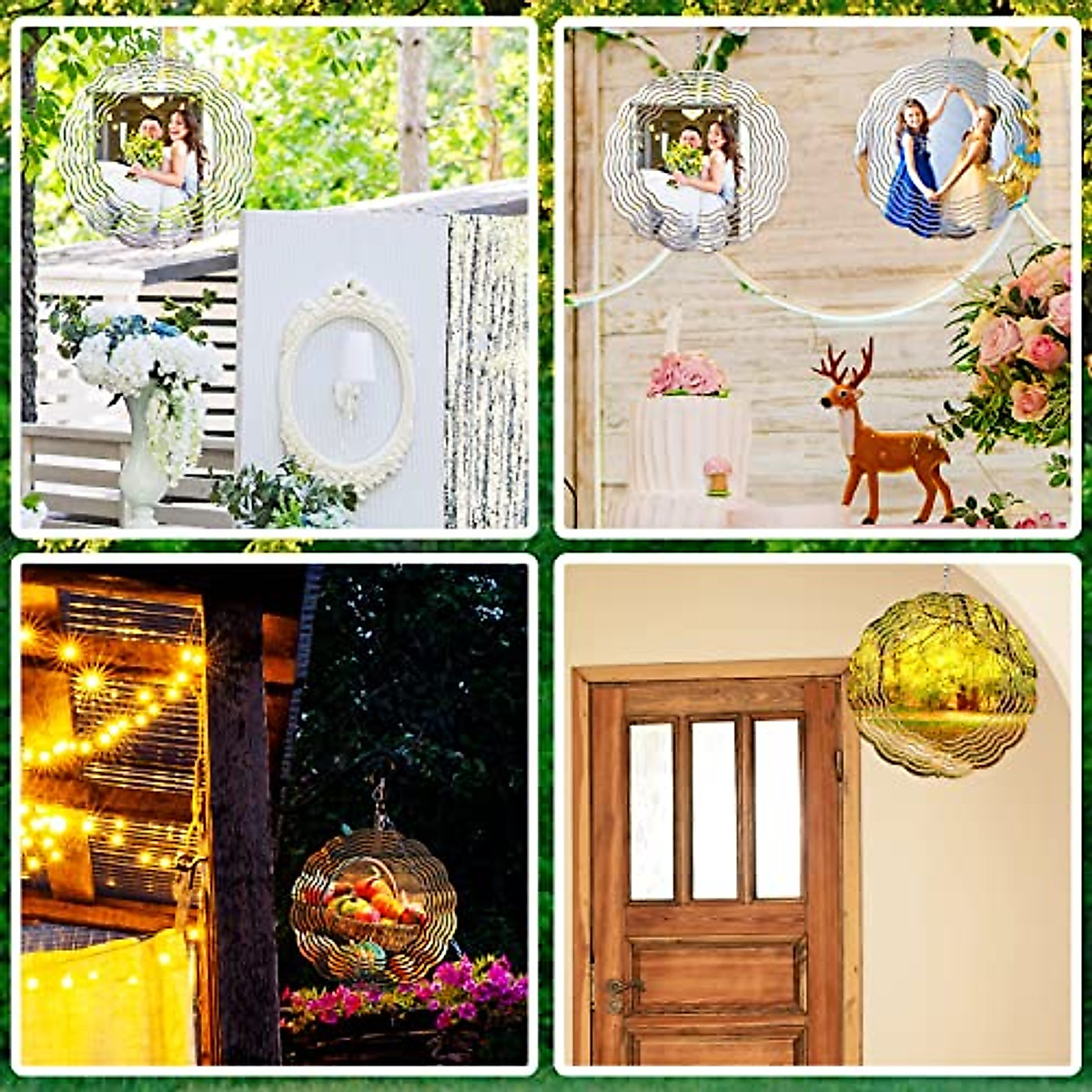 Remerry 10 Pcs 10 Inch Sublimation Wind Spinner Blanks, 3D Aluminum Double Sided Circle Sublimation Wind Powered Kinetic Sculpture, Hanging Outdoor Spinner Suspension Trim for Yards and Garden()