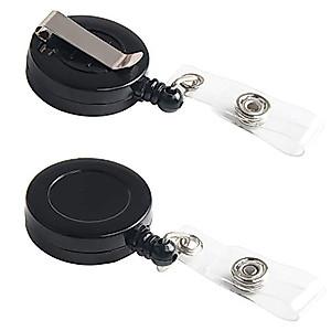 JANYUN 35 Pcs Black Retractable Badge Reels Holders Reels Clip for ID Badge Holders for School Office Supplies