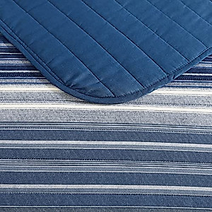 Nautica - Queen Quilt Set, Cotton Reversible Bedding with Matching Shams, Bedding Set for All Seasons (Coveside Blue, Queen)