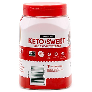 KETO:SWEET Ultimate Keto Sugar Alternative, Resealable Jar 19 Oz