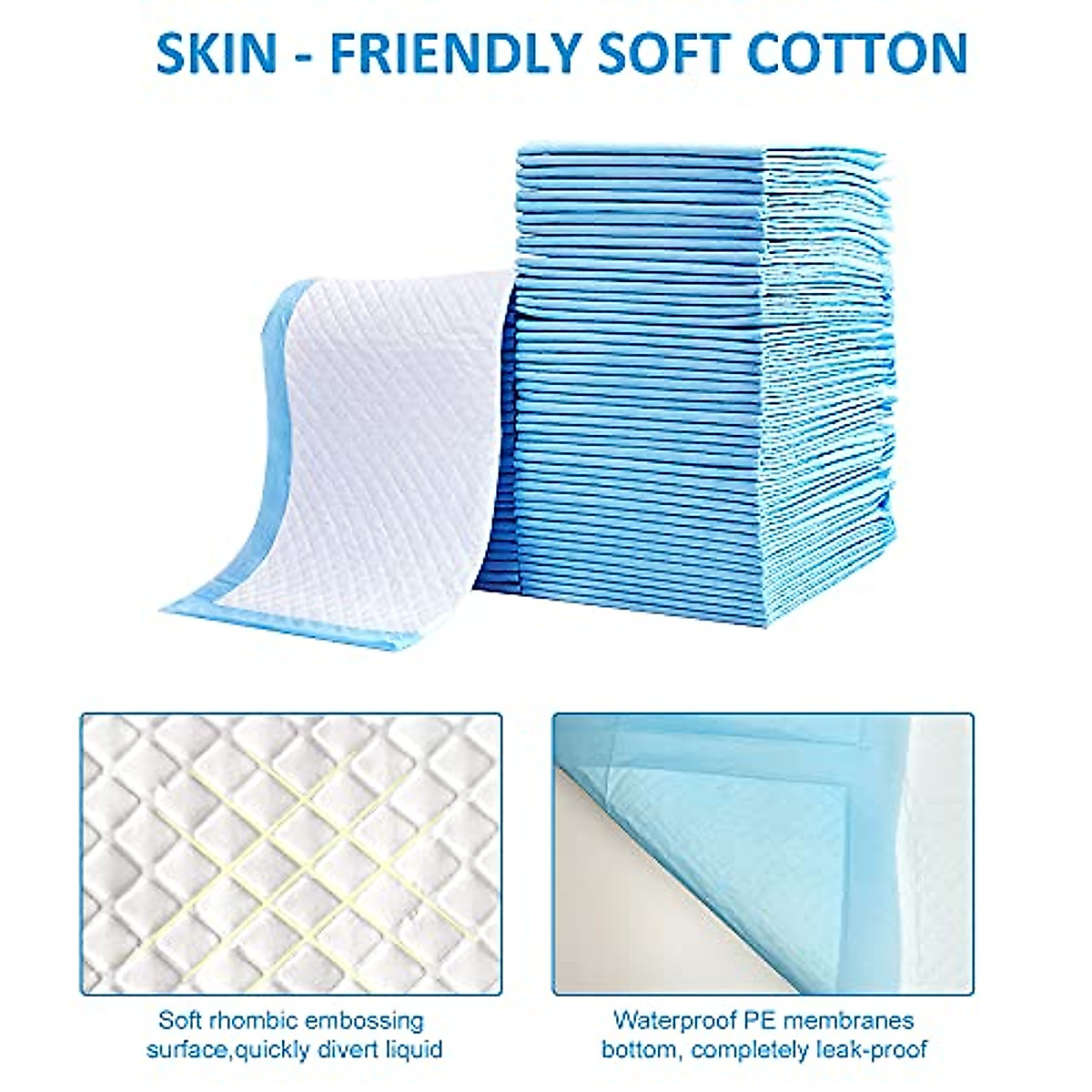 Clearworld 50 Pack Disposable Changing Pad, Waterproof Baby Disposable Underpads, Portable Diaper Changing Mat 3-Layer Leak-Proof,Breathable,Comfortable Always Keep Skin Dry 24”x18”