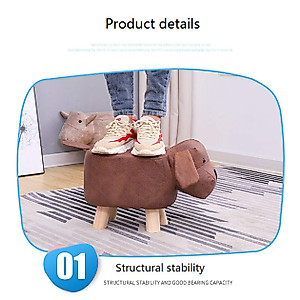 EKUEE Footstool Kids Learning Stool Calf Dinosaur Stool Elephant Hippo Bench Shoes Bench Stool Children Cartoon Stool Solid Wood Animal Stool Toy Doll?Kids (Gray Elephant)