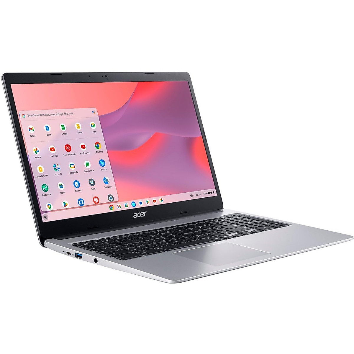 acer Chromebook 315 15.6 HD Laptop | Intel Celeron N4020 with 4GB LPDDR4 | 4GB RAM | 64GB SSD | Intel UHD Graphics 600 | Chrome OS | Bundle with 64GB USB Flash Drive, Silver