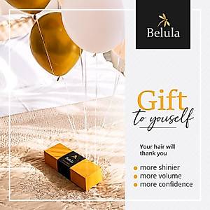 Belula 100% Boar Bristle Hair Brush Set (Medium). Soft Natural Bristles for Thin and Fine Hair. Restore Shine And Texture. Wooden Comb, Travel Bag and Spa Headband Included!