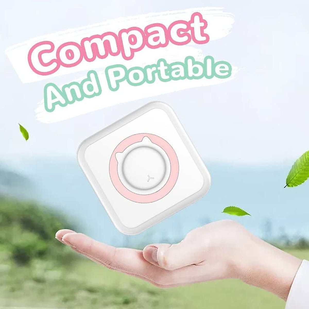 SENOY Portable Mini Thermal Printer, Mini Bluetooth Rechargeable Portable Mobile Printer Compatible with iOS + Android for Print Pictures, Labels, Notes (5 Rolls HD Printing Paper)