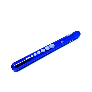 Penlight Reusable Medical Aluminum LED Pen Light with Pupil Gauge for Nurses Doctors Students with Pocket Clip (Blue)