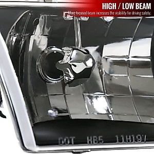 Carpartsinnovate For 98-11 Ford Crown Victoria Black Headlights+Corner Turn Signal Lamps Left+Right