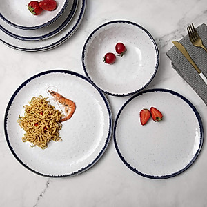 Marjoy Melamine Dinnerware Sets- 12pcs Melamine Plates and Bowls Set for 4, Suitable for Indoor and Outdoor Use, Dishwasher Safe Unbreakable