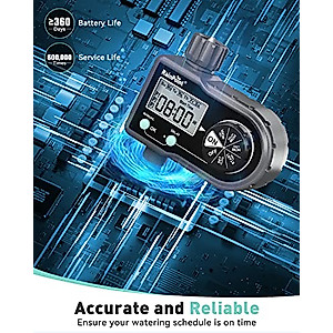 RAINPOINT Sprinkler Timer, Hose Timer with 3 Individual Programs, Water Timer for Garden Hose Faucet, Programmable Automatic/Manual Irrigation System, for Specific Days or Daily Outdoor Lawn Watering