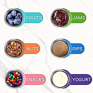 VOLCANOES CLUB Salad Dressing Container To Go - 6×1.5oz Mini Stainless Steel Food Storage Condiment Containers with Silicone Lids - Small Sauce Cups for Lunch Box - Leakproof Reusable Work School