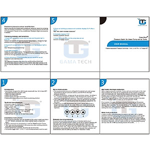 GamaTech Pressure Switch for Water Pump and Air Pump, Digital Adjustable Pressure Controller, 110V, 0-145 Psi, 1/2" Male Npt