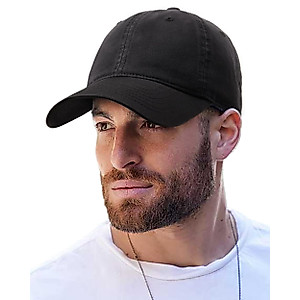 FURTALK Men and Women Vintage Washed Distressed Cotton Baseball Cap Plain Blank Adjustable Classic Baseball Hat Cap Black/Beige