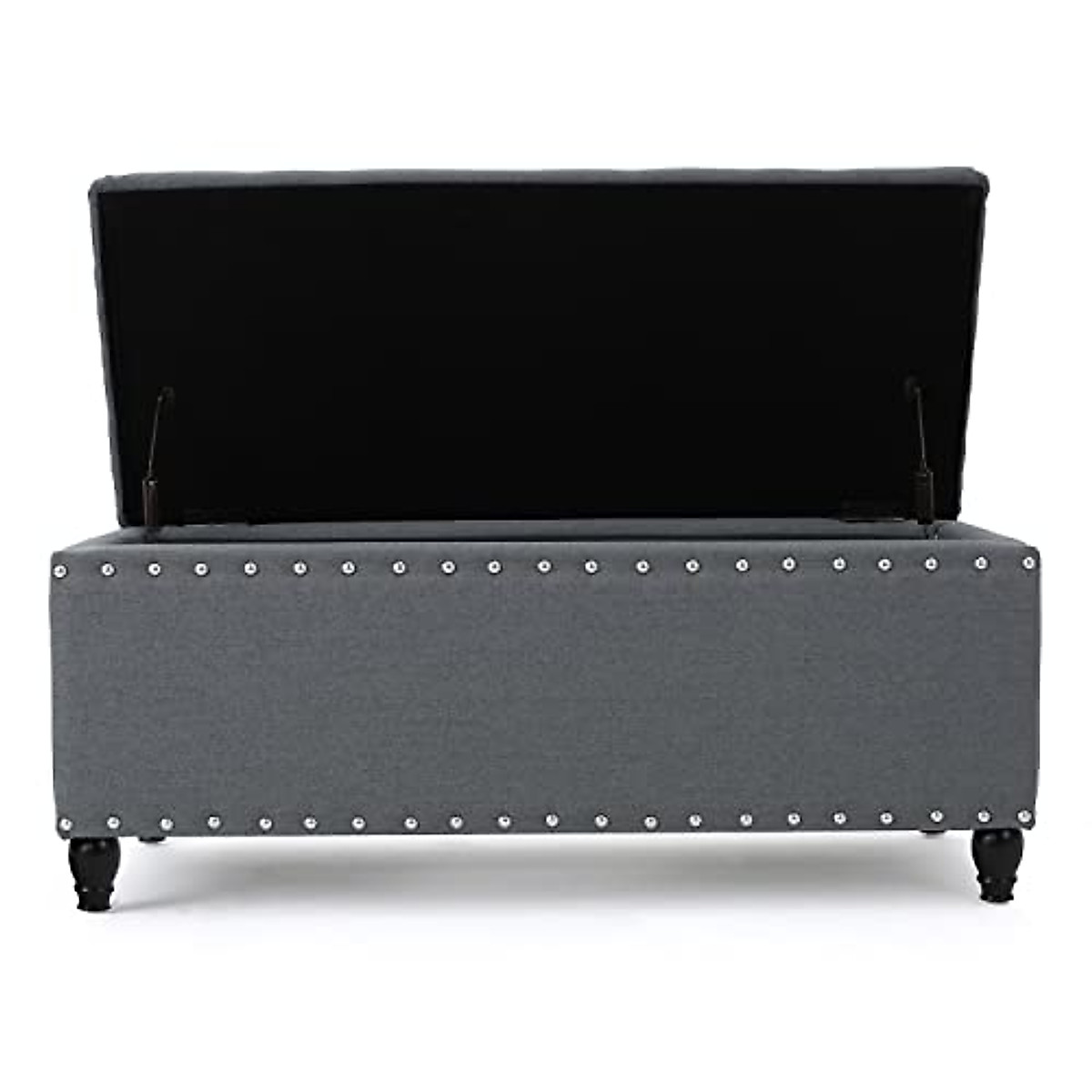 Christopher Knight Home Tatiana Fabric Storage Ottoman, Charcoal