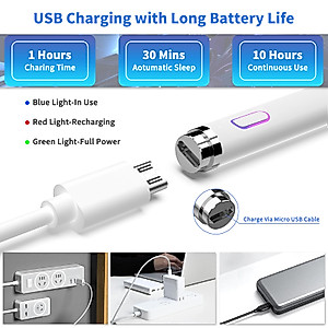 Stylus Pen for Apple iPad, Upgraded Styluses Compatible with iPad 9/8/7/6/5 Gen Air 4/3/2 Mini 6/5/4 Pro 12.9/11/10.5/9.7 Inch High Precision Alternative Digital Drawing Writing 1st 2nd Pencils