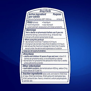 TUMS Ultra Strength Antacid Tablets for Chewable Heartburn Relief and Acid Indigestion Relief, Assorted Fruit - 160 Count