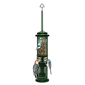Squirrel Buster Nut Feeder Squirrel-Proof Bird Feeder for Nuts and Fruit, Two Meshes