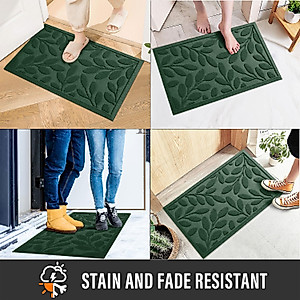 HIYARD Front Door Mat, Heavy Duty Welcome Door Mat Indoor Outdoor, Waterproof Doormat, Sturdy Natural Rubber, Fade Resistant, Easy Clean, Low Profile Entryway Mat Outdoor Entrance, 36×24, Green