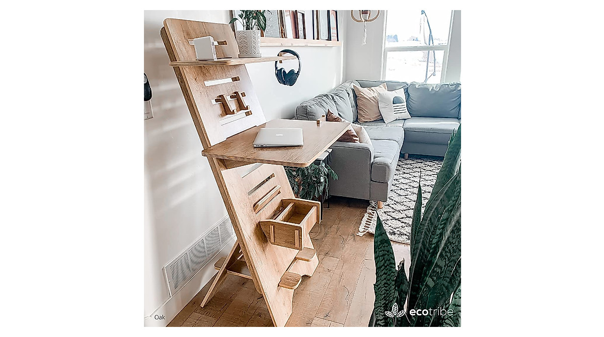 Modern Height Adjustable 2-Tier Desk for Small Spaces