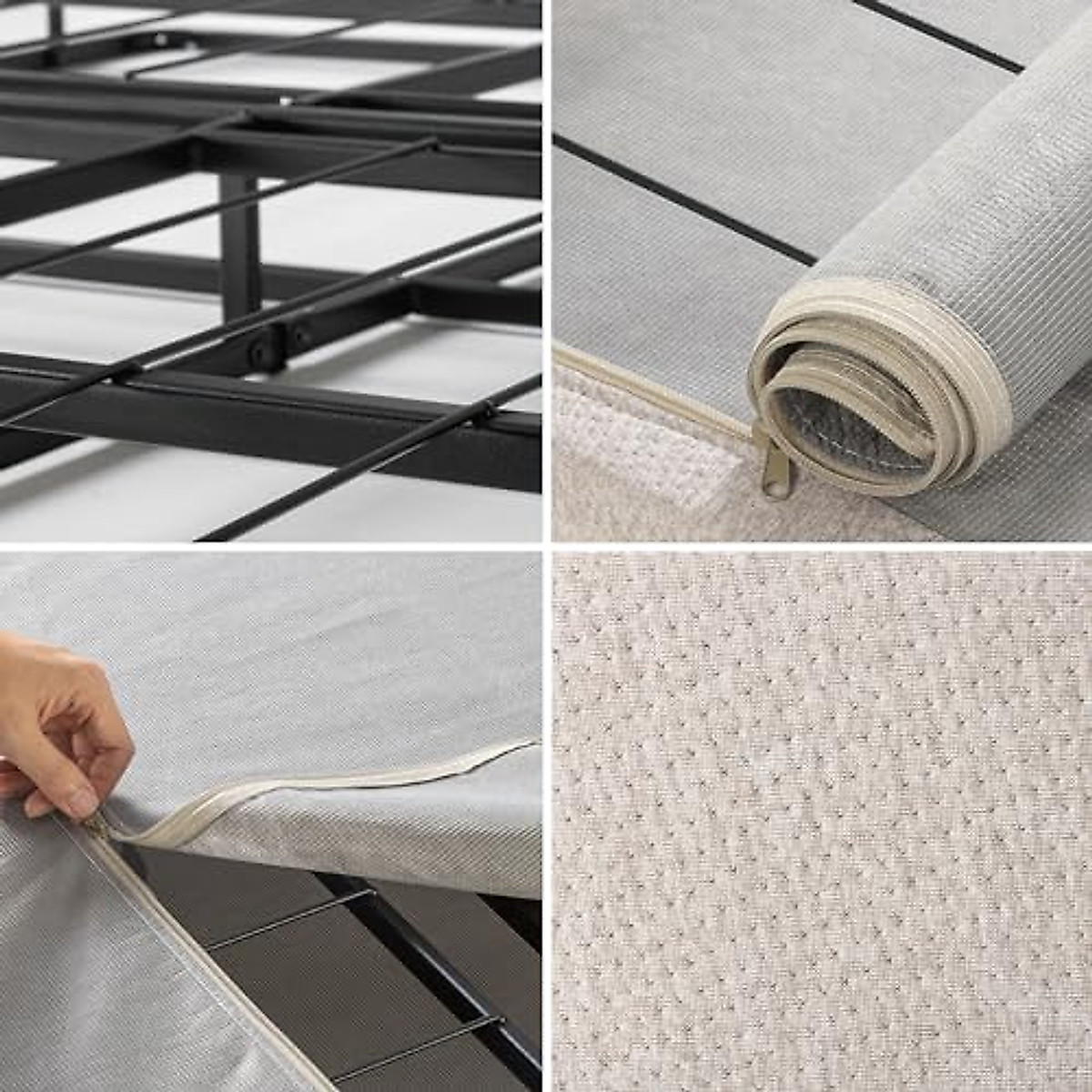 ZINUS No Assembly Metal Box Spring, 5 Inch White Mattress Foundation, Sturdy Metal Structure, Full