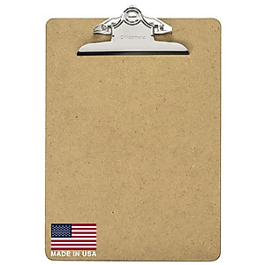Officemate Recycled Wood Clipboard, 6 Inch Clip, 1 Pack Clipboard, Letter Size (9 x 12.5 Inches), Brown (83100)