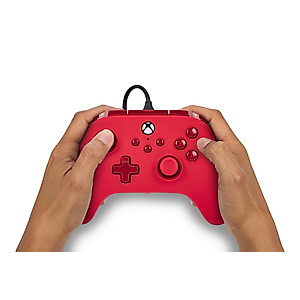 PowerA Advantage Wired Controller for Xbox Series X|S - Red, Xbox Controller with Detachable 10ft USB-C Cable, Mappable Buttons, Trigger Locks and Rumble Motors, Officially Licensed for Xbox
