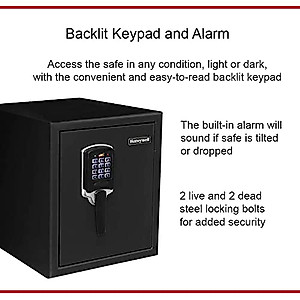 Honeywell Safes & Door Locks - 2609 Steel Submersible Waterproof 2 Hour Fire Safe; Digital Lock; Motion Alarm, 2.39 Cubic Feet Capacity, 27.8 Inches High x 18.1 Inches Wide x 21.6 Inches Deep, Black
