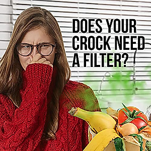 BioStrike Compost Crock - Activated Carbon Filters for Compost Bucket, Control Kitchen Odors, 5.5-inch Round, Made in USA (6 Count)