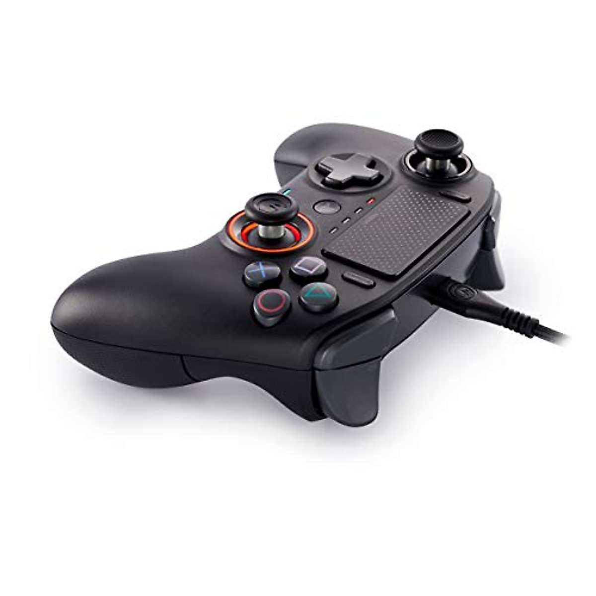 NACON PlayStation 4 Controller - Wired, USB-C, 4 Configurable Shortcut Buttons, Dual Concave Customizable Sticks, LED Player Status Indicator