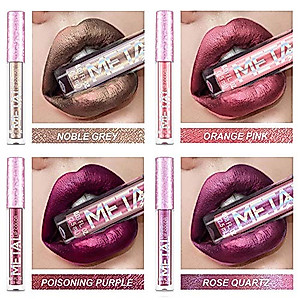 Glitter Shimmer Liquid Lipstick Set 12 Colors Shinning and Long Lasting Waterproof Colourful Lip Gloss Set (12 PCS)