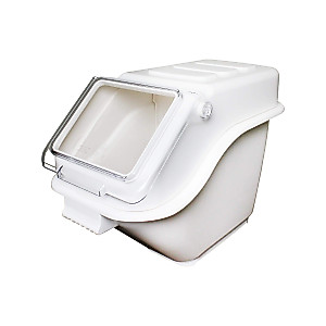Thunder Group PLIB005S Shelf Ingredient Bin, 5 Gallon (80 Cup), 11-3/8" x 23-3/8" x 17", Stackable, Clear flip top lid, Includes Scoop with Built in Holder, Dishwasher Safe,