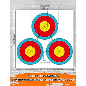 THREE ARCHERS 3 SPOT Vegas Targets Face 30pcs Archery Targets Official Vegas Paper Indoor & Outdoor