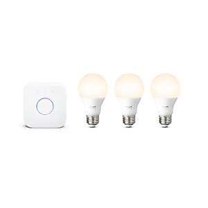 Philips Hue White LED Smart Light Bulb Starter Kit, 3 A19 Smart Bulbs & 1 Hue Hub, (Works with Alexa, Apple HomeKit, and Google Assistant)