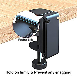 6amLifestyle Foldable Headphone Stand Hanger Hook Under Desk with Cable Organizer Save Space Metal Headset Holder Clamp for Universal Wireless and Wired Headphones Gaming PC Headsets, 6A-1203BK