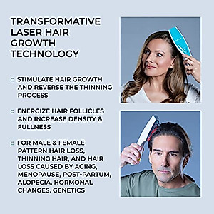 Hairmax Laser Hair Growth Comb (FDA Cleared), ULTIMA 9 Classic, Laser Hair Growth Treatment for Men & Women, Thinning Hair Treatment for Women and Men, Denser/Fuller Hair, Spot or Full Scalp, Hair Growth Products to Reverse Thinning Hair, 100% Medical Gra