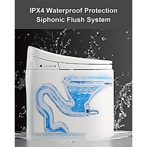 Homary Modern Small Smart Toilet Bidet, Floor Mounted Automatic Toilets for Bathroom, One-Piece Elongated Inteligente Toilet with Auto Flush,Heated Seat, Warm Water, Self Cleaning