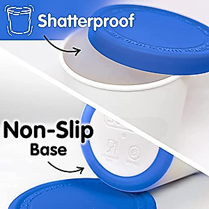 SUMO Ice Cream Containers for Homemade Ice Cream (2 Containers - 1 Quart Each) Reusable Pint-Shaped Freezer Storage Containers with Lids, Erasable Labels (Blue)