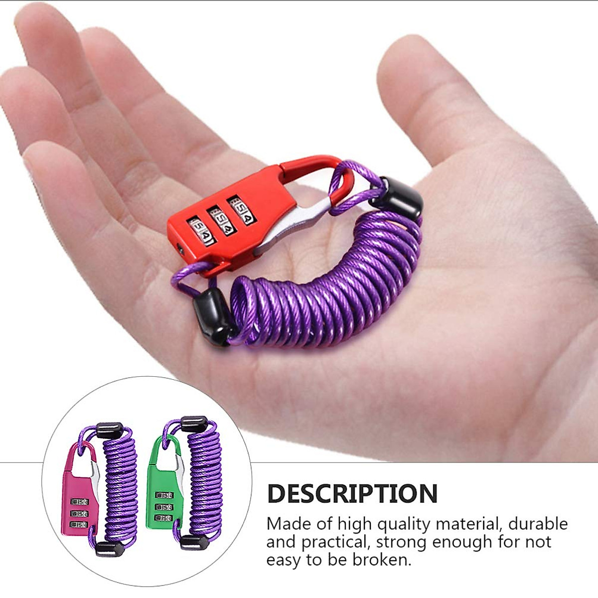 Garneck 1 Set 2pcs Lock Electric Car Steel Wire Lasso