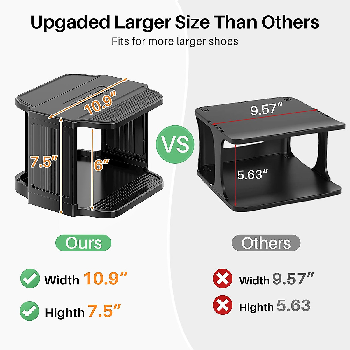 Kitstorack Small Shoe Rack, 8 Tiers Stackable Shoe Rack for Closet DIY Free Standing Shoe Organizer Vertical Shoe Rack for Small Spaces and Narrow Spaces, Plastic