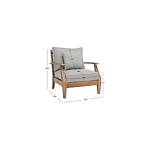 Safavieh Outdoor Couture Collection CPT1011 Armchair, Natural/Grey