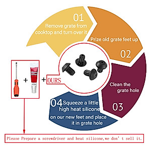 66916 Grate Rubber Feet Replacement for Dacor Gas Cooktop Parts DE81-03916A Range Burner Grate Feet Support Pad Kit Stove Top Grate Foot AP7027008 Dacor ERD30 EGR30 Grate Support Feet Bumpers 15 Pcs