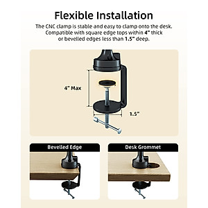 EZVALO 2023 Upgraded Led Desk Lamp, Hand-Sweep Architect Desk Lamps for Home Office, 31.5’’ Office Lighting with Led Display, Led Desk Light for Office with Clamp for Monitor Study Crafting Reading