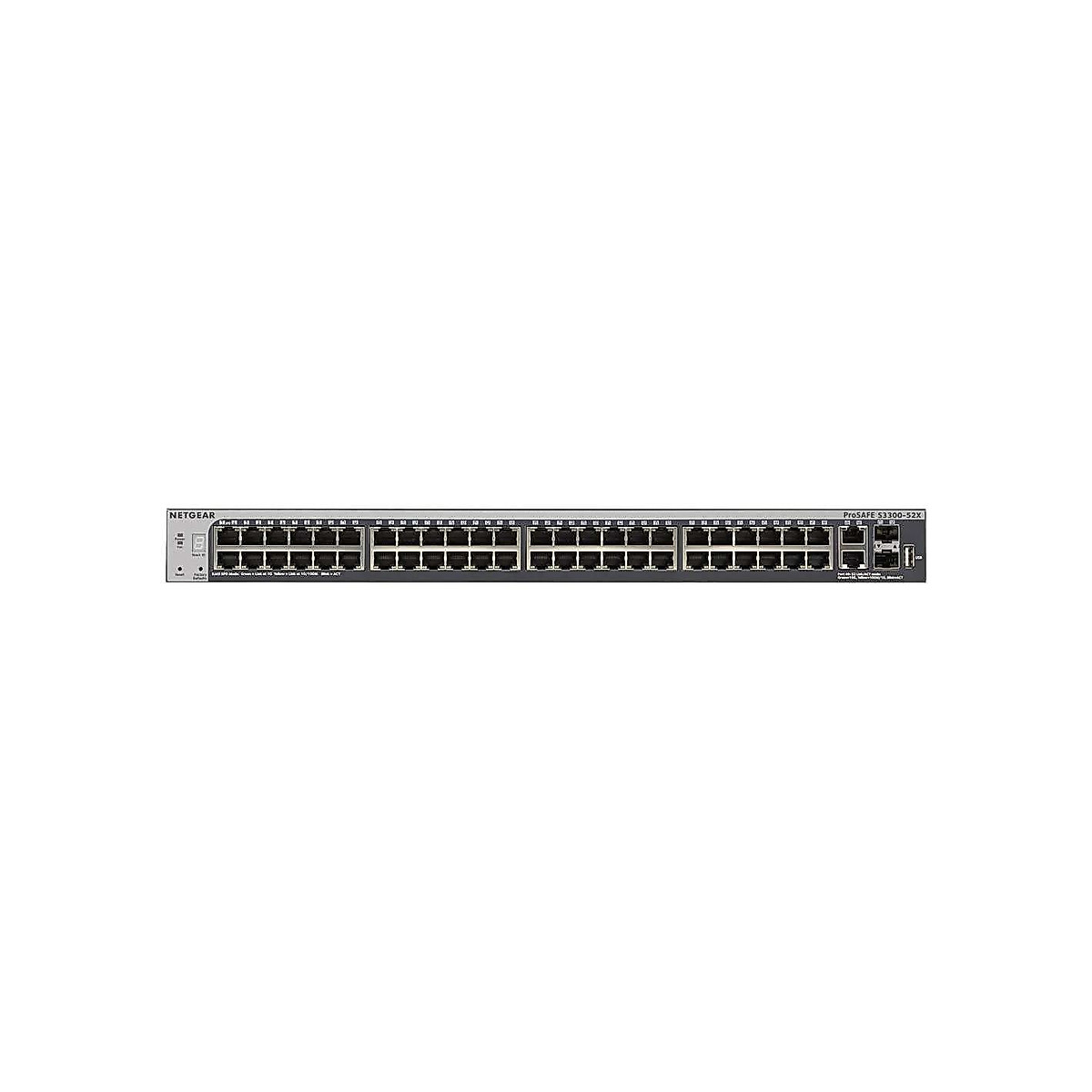 NETGEAR GS752TX-100NES 52-Port Smart Managed Pro Stackable Switch, 48GbE, 2 SFP+, 2 10GBASE-T, ProSAFE Lifetime Protection (GS752TX)