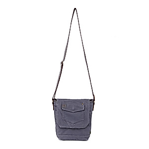 TSD Brand Spring Palm Canvas Crossbody Bag (Grey)