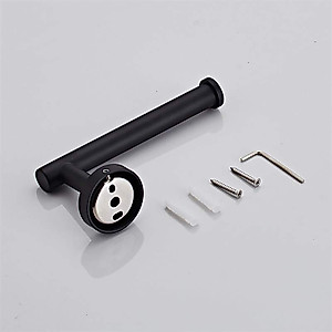 5 PCS Matte Black Bathroom Hardware Set,304 Stainless Steel Towel Rack Set Round Wall Mounted Includes 16" Hand Towel Bar,Toilet Paper Holder,3 Towel Hooks Bathroom Accessories Kit (Black)