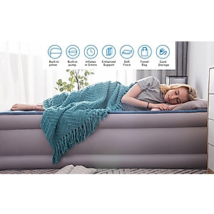 Jaroky Air Mattress, Air Mattress Queen with Built in Pump, Inflatable Blow Up Mattress in 3 Mins Inflation/Deflation, 660lb Max, 80 × 60 × 18 inch Queen Size Air Bed Suit for Home, Camping, Travel.